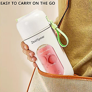 Portable Blender USB Rechargeable, Personal Size Blender for Shakes and Smoothies, Strong Cutting Power with 12 Blades, for Smoothies Shakes Baby Food and Proteins - Home Office Gym Sports and Travel