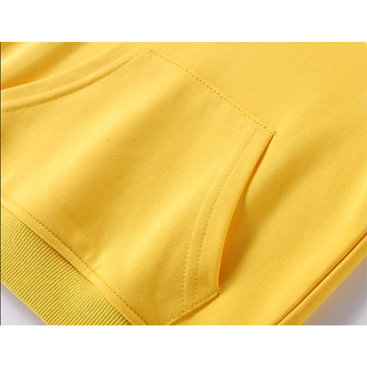 TeTii Baby Toddler Kids Boy Girl Solid Casual Pocket Hoodie Sweatershirt Pullover Yellow