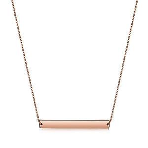 WISTIC Gold Bar Necklace for Women Girls Vertical/Horizontal Bar Pendant Necklaces with Adjustable Chain Necklace Jewelry (Bar Necklace (Rose Gold))