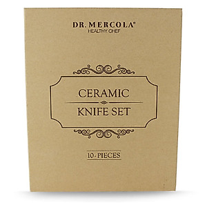 Dr. Mercola Black Ceramic Knife Set, 5 Piece set with Sheath