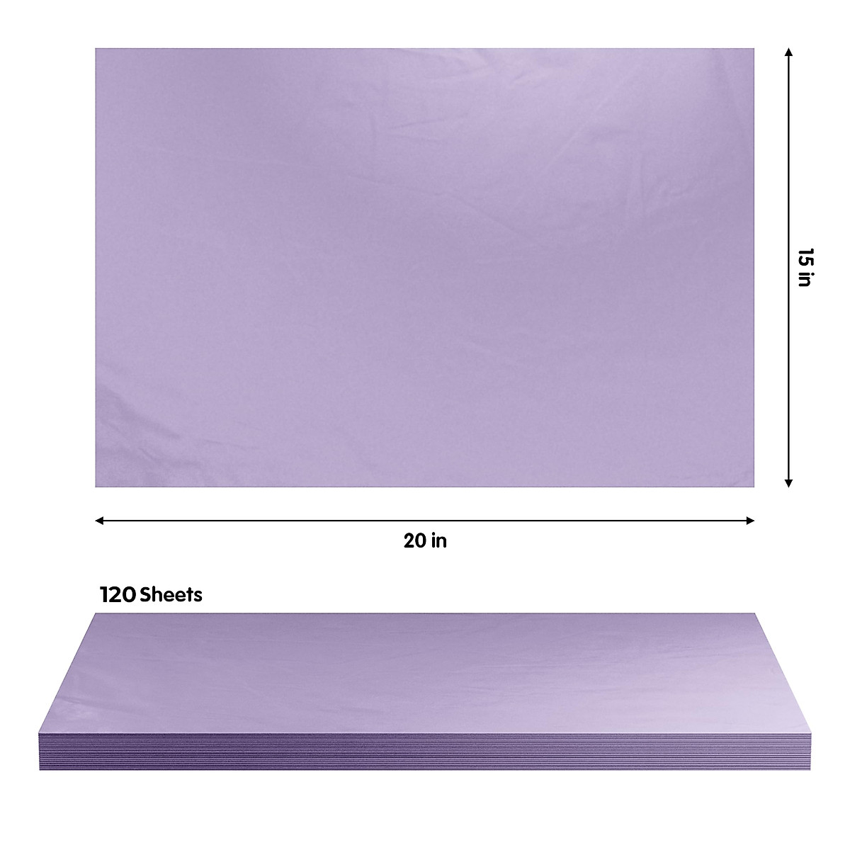 Lavender Tissue Paper for Gift Bags 120 Count of Acid Free Tissue Paper for Gift Tissue Paper for Crafts 15 Inch X 20 Inch Valentines Day Tissue Paper Lavender Colored Tissue Paper by Crown Display