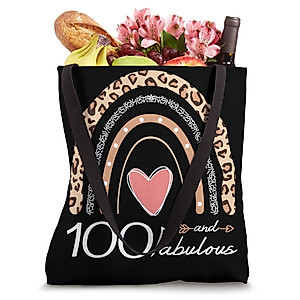 100 And Fabulous Boho Rainbow Funny 100th Birthday Tote Bag