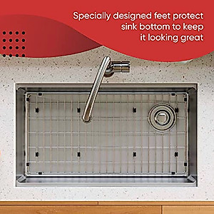 Sink Protectors for Kitchen Sink, Stainless Steel Sink Protector 28-1/4" x 14-1/4" x 1-1/4", Sink Grate for Bottom of Kitchen Sink