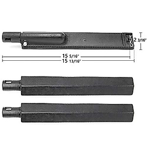 Hongso Grill Parts for Jenn Air 720-0163, Nexgrill 720-0163, 15.8” Cast Iron Burners and 17.75" Heat Plates, Set of 3