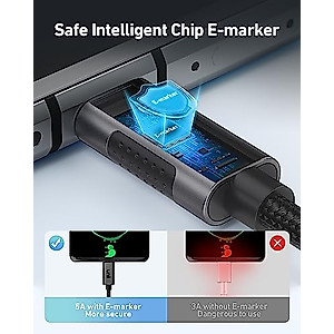 uni 100W USB C to USB C Cable 15ft, USBC to USBC Cable PD Fast Charging Cable, USB C Charger Cable (5A 20V) Compatible with Samsung Galaxy S24, iPhone15/Pro/Plus/ProMax, MacBook Air/Pro, iPad Pro