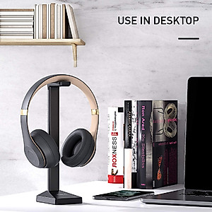 havit PC Gaming Headset Headphone Stand Holder Hanger Hook 2 in 1 Headphones Stand Aluminum Pole Solid Base Rubber Anti-Slip for Desk Wall Desk Compatible All Headphone