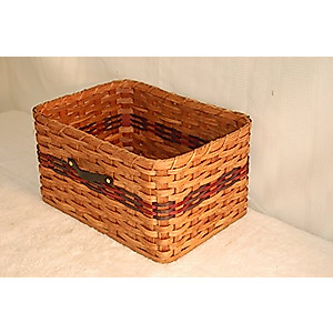 Kenzie's Kreations Handcrafted Cubby Basket. Measures 14" X 10" X 8" Tall. Accent Colors May Vary. (Red, Blue, Purple, Green, Burgundry, Black, Brown, Natural)