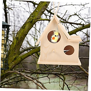 HANABASS Box Bird Terrarium Outdoor Bird House Hanging Bird Nests Parrots Breeding House Cage Pet Birds Nest Birds Supplies Bird Nest House Hanging Bird House Small Animal Hut Wooden