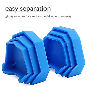 faruijie Dental Model Base Former Impression Trays Base Molds Silicone Dental Lab Use for Cast Trimming S/M/L (6pcs)