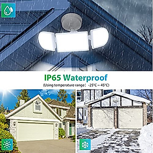 iMaihom 100W Flood Lights Outdoor, 9000LM Ultra Bright LED Flood Light Outdoor, 3 Adjustable Heads Security Lights, IP65 Waterproof Outdoor Flood Light, 6500K Floodlight for Yard Garage Court (White)