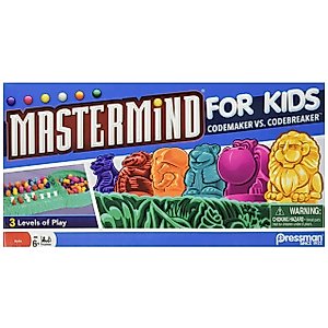 Pressman Mastermind for Kids - Codebreaking Game With Three Levels of Play Multicolor, 5"