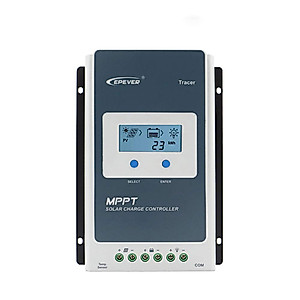 EPEVER 40A MPPT Solar Charge Controller 12/24V DC Automatically Identifying System Voltage Common Negative Grounding Compitable with Lead-Acid and Lithium Batteries