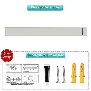 SunEegral Clothes Drying Rack Folding Indoor,Laundry Room Organization,Wall Mounted Drying Racks for Laundry,Laundry Drying Rack Collapsible,Laundry Drying Rack,Retractable Clothesline (White)