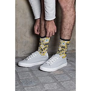 Yaateeh Video Game Gamer Controller Crew Socks Mid Calf Dress Socks Casual Long Tube Socks For Men Women Boy Girl
