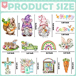 Easter Refrigerator Magnets Decoration 13Pcs, Happy Easter Gnome Fridge Car Garage Door Magnetic Stickers Holiday Decoration, Waterproof Easter Magnet Decals for Home Kitchen Decor…