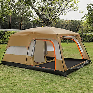 MoNiBloom 5-8 Person Tent for Camping Extra Large Portable Cabin Huge Tent, Waterproof Windproof 1 Living Room and 2 Bedroom 181'' Length Tent with Carry Bag for Outdoor Picnic Family Gathering