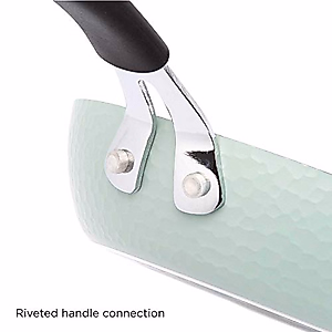 Ecolution Impressions Hammered Non-Stick Frying Pan, Dishwasher Safe, Riveted Stainless Steel Handle, 8 Inch, Sage