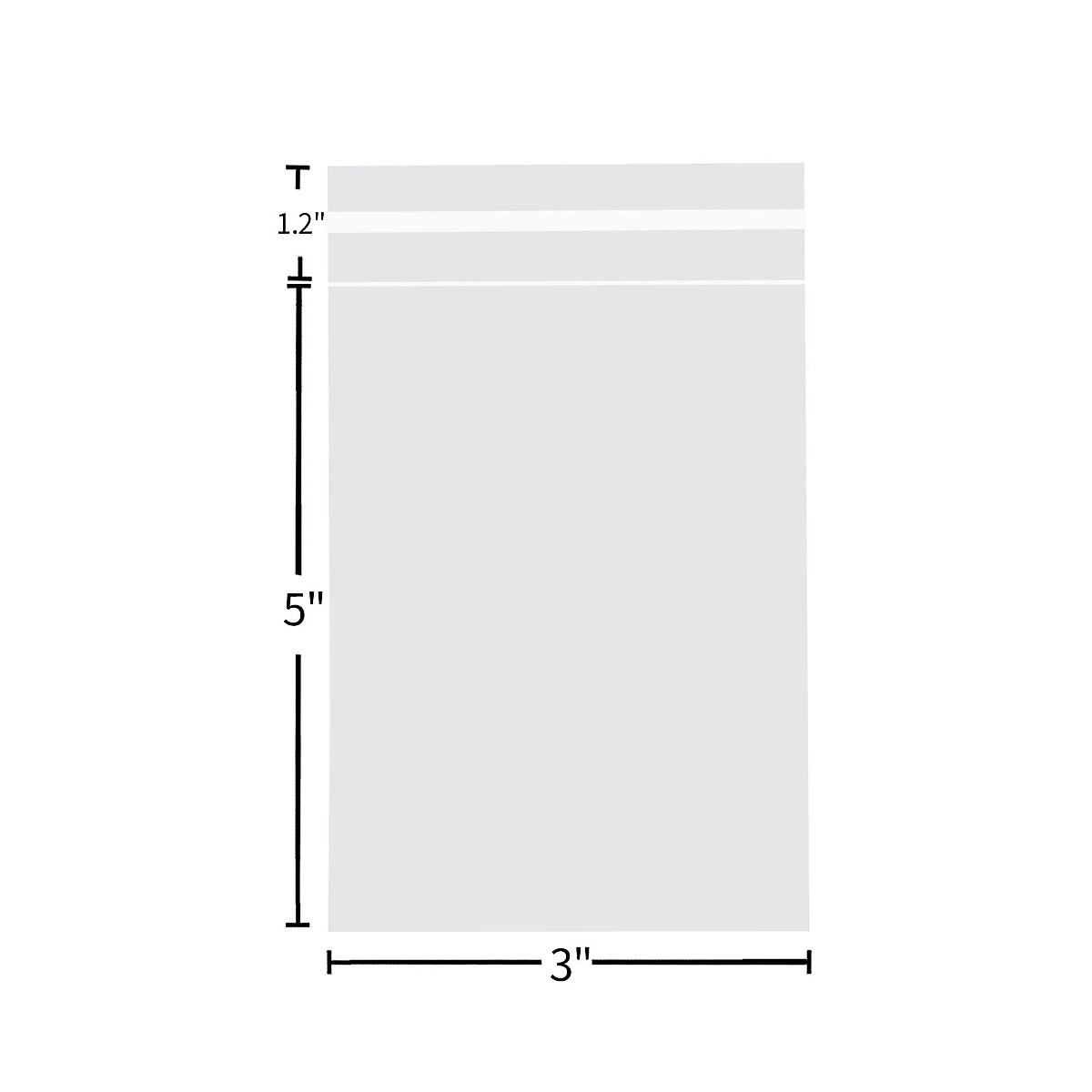 Yotelab Self Sealing Cellophane Bags,3x5 Inch Cello Bags, Resealable Cellophane Plastic Bags Self Adhesive for Packaging Gifts, Products,100 Pcs