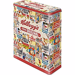 Nostalgic-Art Retro storage tin box XL, 135.3 oz, Kellogg's The Original Collage – Gift idea for the kitchen, large metal can for cornflakes, vintage design