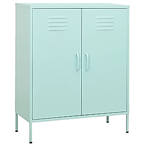 QZZCED Storage Cabinet with Doors, Console Table Sideboard Buffet Cabinet with Storage, for Living Room, Dining Room, Entryway, Kitchen,Mint 31.5"x13.8"x40" Steel