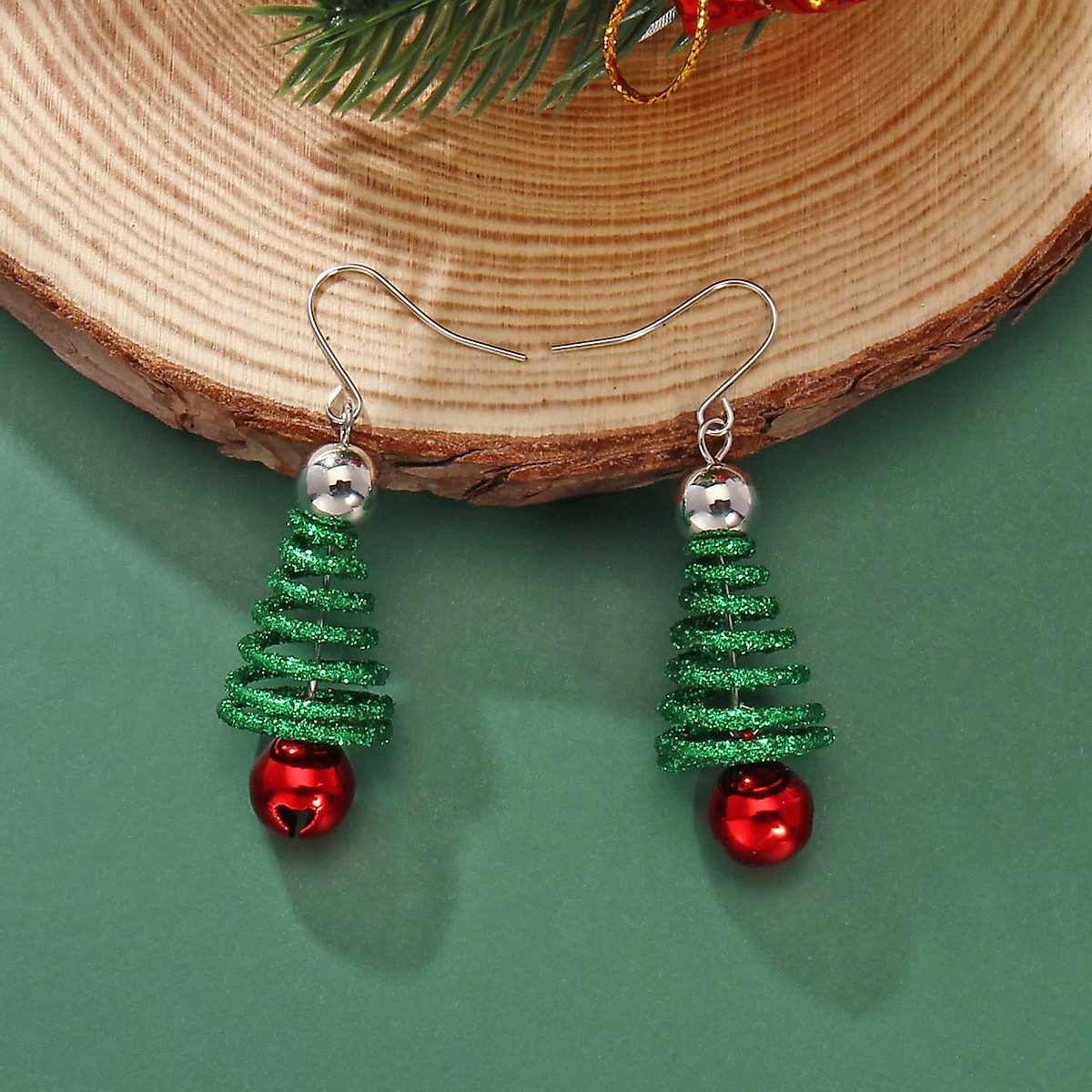 COIRIS Christmas Earrings Christmas Tree Earrings Xmas Dress Up Jewelry Earrings Christmas Jewelry Gift(ER-1220-Tree)