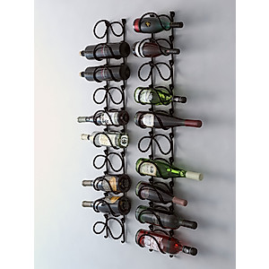 Wallniture Moduwine Wine Rack Wall Mount, Farmhouse Wall Decor Kitchen Storage Rack, Curved Finish, Set of 4