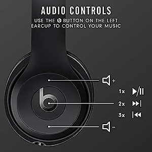 Beats Solo3 Wireless On-Ear Headphones - Apple W1 Headphone Chip, Class 1 Bluetooth, 40 Hours of Listening Time, Built-in Microphone - Black (Latest Model)