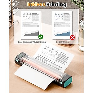 Phomemo M08F Portable Printers Wireless for Travel with Case, Bluetooth Thermal Printer Compatible with iOS, Android, Laptop, Inkless Mobile Printer for Travel