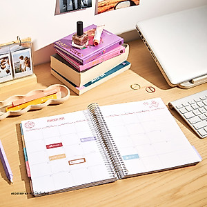 Erin Condren 7x9 Coiled Academic Planner (July 2024 - June 2025) - Watercolor Leia Cover, Star Wars Theme, Platinum Coil