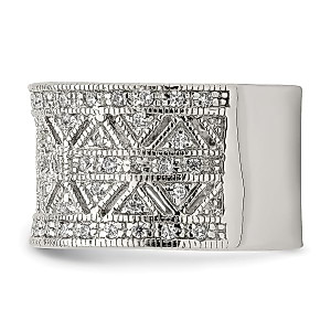 IceCarats 925 Sterling Silver Cubic Zirconia CZ Vintage Wedding Band Ring Size 6