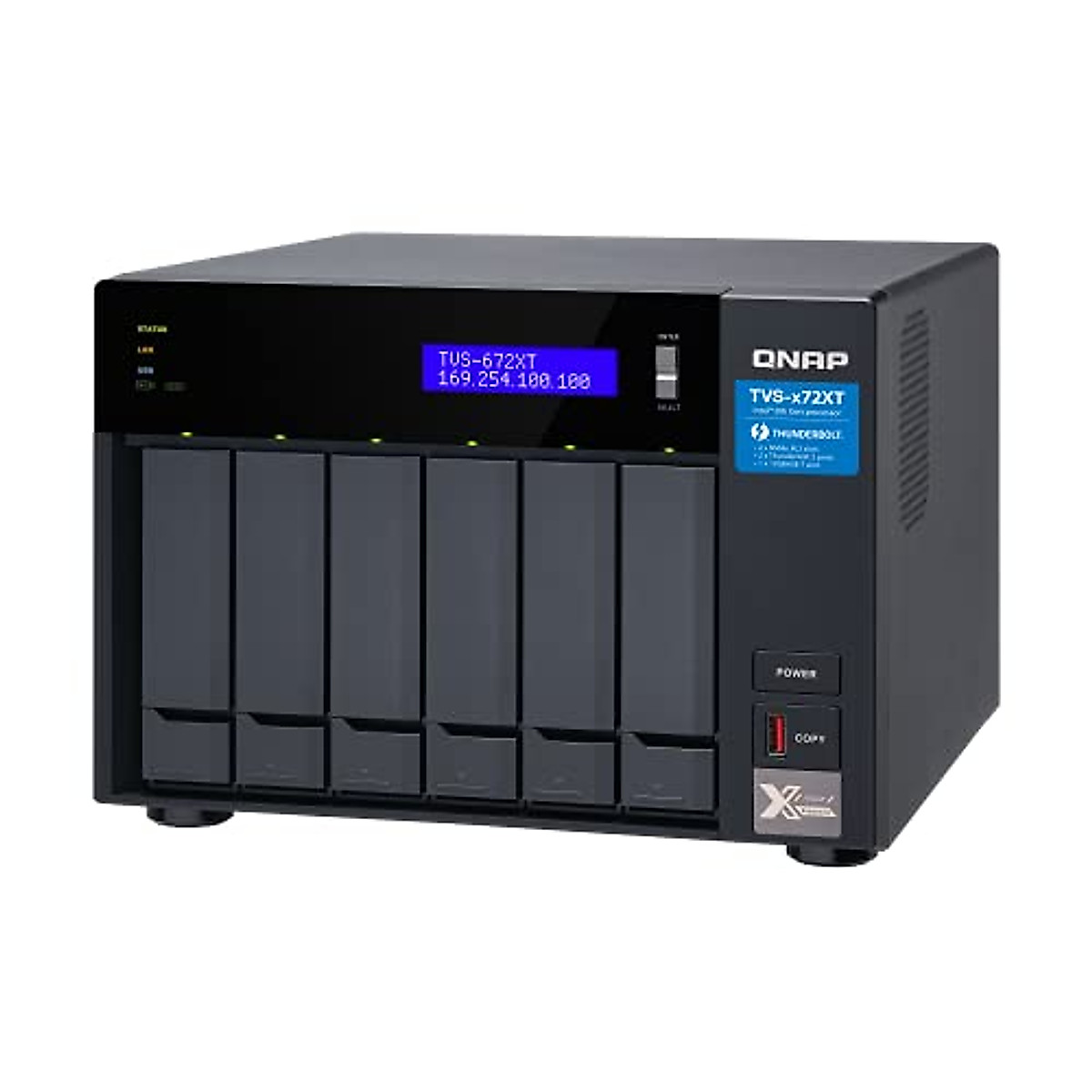 QNAP 6 Bay Thunderbolt NAS with 40TB Storage Capacity, Preconfigured RAID 5 Seagate IronWolf Drives Bundle (TVS-672XT-i3-8G-68S-US)