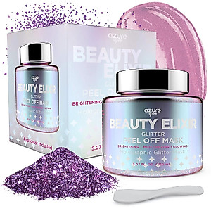 AZURE Beauty Elixir Holographic Peel Off Moisturizing Face Mask - Reduces Wrinkles, Fine Lines & Acne Scars | Removes Blackheads & Dirt and Oil | Repairs Uneven Skin Tone - 150mL / 5.07 fl.oz.