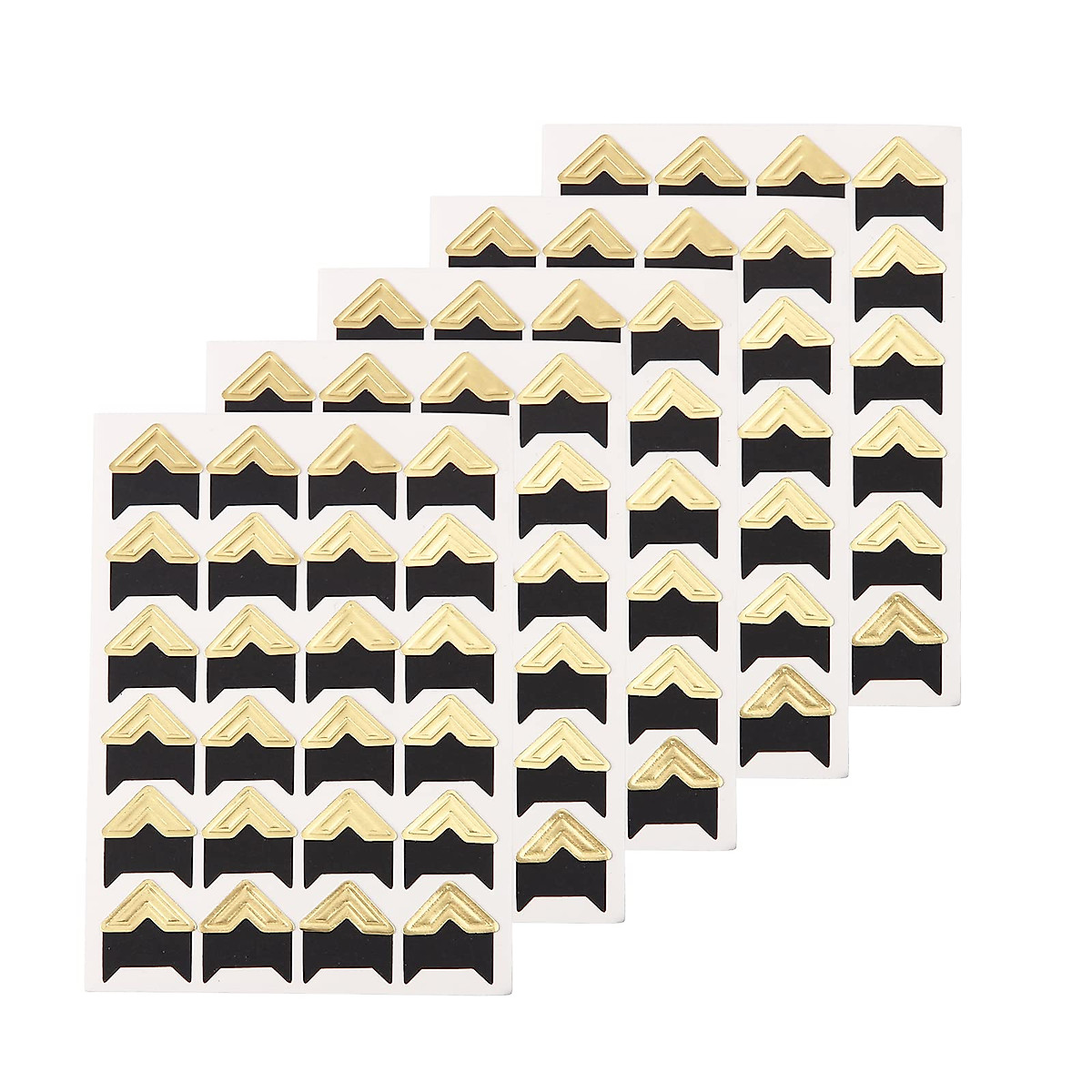 GOONAVI 15 Sheets 360 Pcs Photo Corners Mounting Self Adhesive for DIY Photo Album Journal Gold On Black
