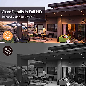 [Dual WiFi, 2K Video] Kittyhok 3MP Wireless Security Camera System with 1TB HDD, 4Pcs Outdoor/Indoor WiFi Home Surveillance Cameras w/Night Vision, IP66 Waterproof, 24/7 Recording Video, 2-Way Audio