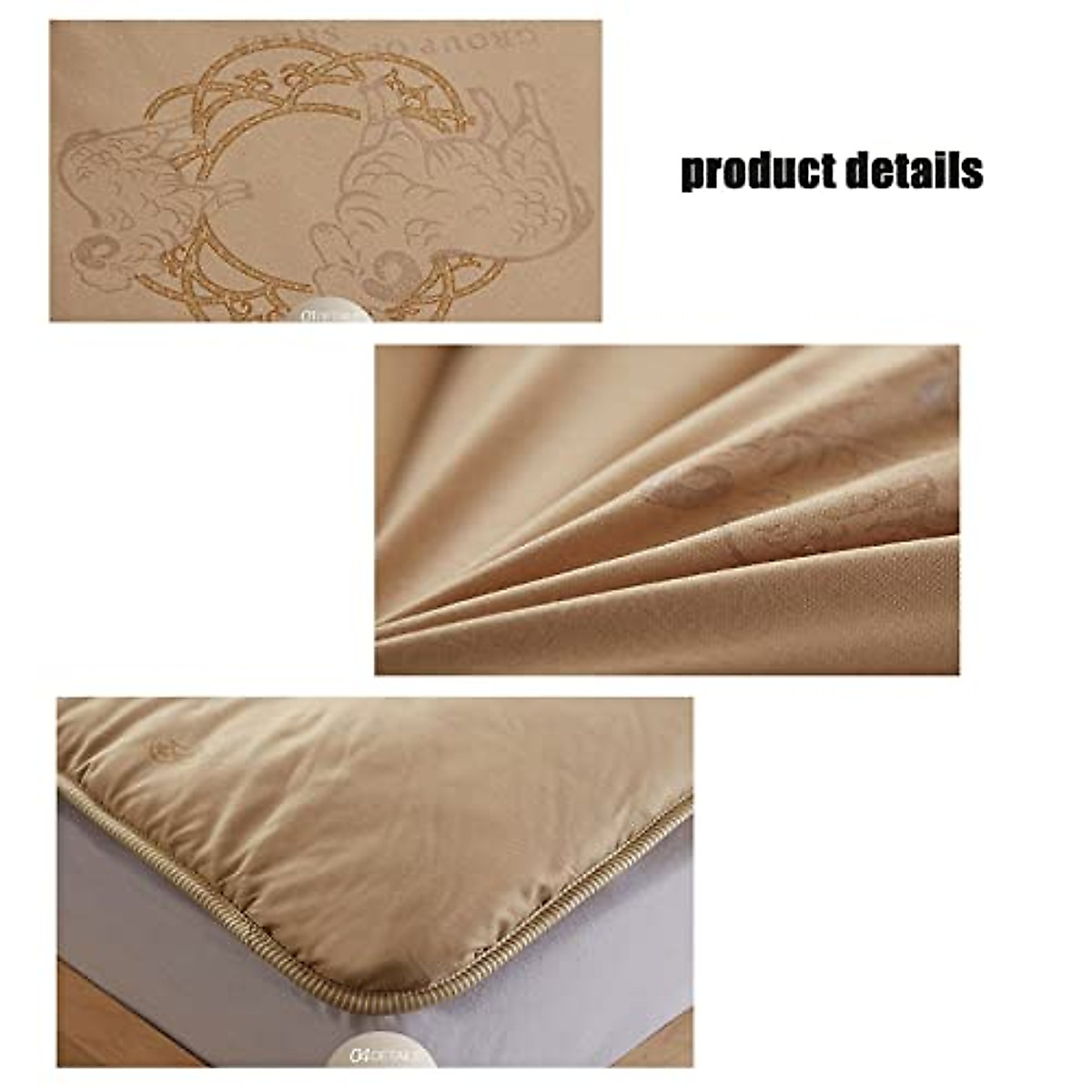 KASAN Japanese Floor Mattress, Japanese Futon Mattress Foldable Mattress, Mattress Tatami Mat with Washable Cover, Easy to Store and Portable for Camping,Brown,200x220cm (79x87in)