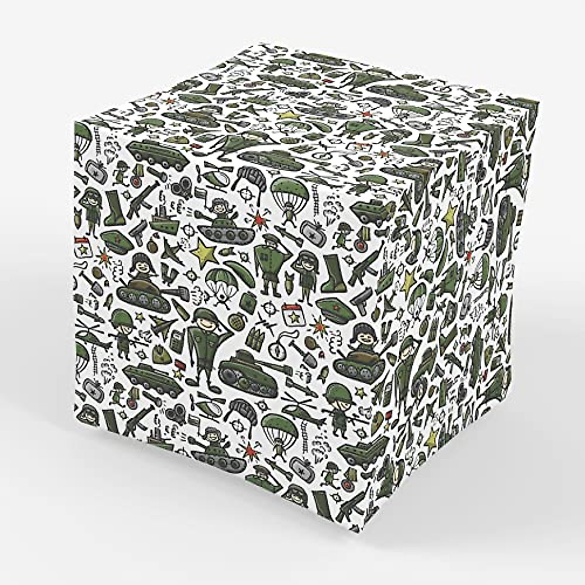 Stesha Party Military Present Gift Wrapping Paper - Folded Flat 30 x 20 Inch - 3 Sheets