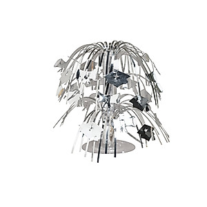 Creative Converting Silver Mini Cascade Graduation Centerpiece, 8.5"-1 Pc