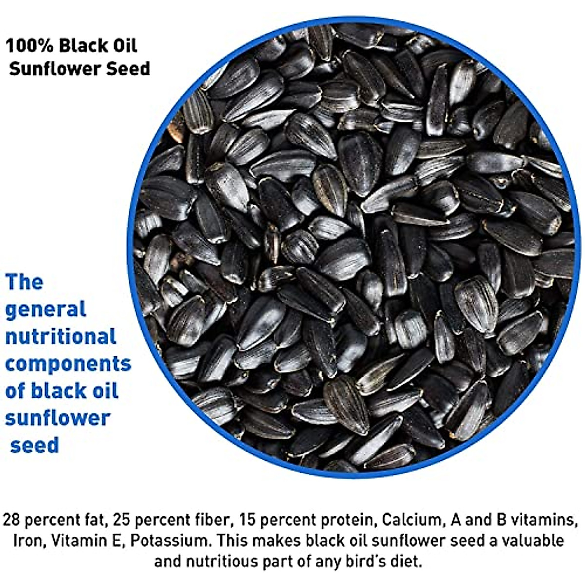 EasyGoProducts Black Oil Sunflower Bird Seed Food – Wild Birds, Cardinals, Squirrels and Much More – 25 Lbs