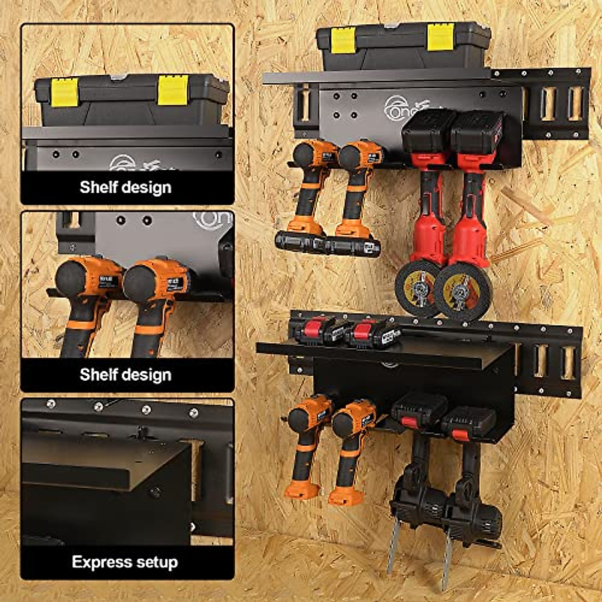 2Pack E-Track Power Tool Organizer|E Track Power Tool Holder Hanger for Trailer Accessories-E-Track Drill Holder Wall Mount|E Track Accessories for Enclosed Trailer-Utility Storage Rack in Garages