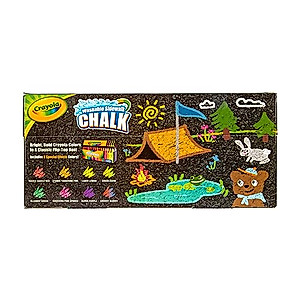 Crayola Ultimate Washable Chalk Collection (64ct), Bulk Sidewalk Chalk, Outdoor Chalk for Kids, Anti-Roll Sticks, School Supplies