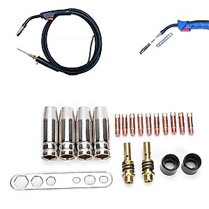 MIG Torch Gun Welding Accessory Kit Tip-Nozzle-Diffuser-Adapter Fit for Binzel 15AK MIG Welder MIG Welder Diffuse