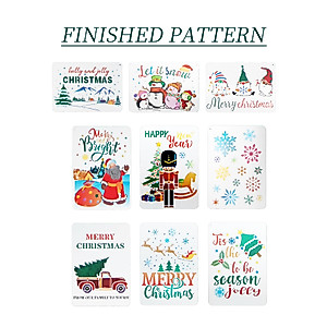 Christmas Stencils Reusable, 9Pcs Farmhouse Large Merry Christmas Stencils for Painting on Wood Winter Decor,8 X 11 Inch,Snowflake Chirstmas Tree Craft Stencils