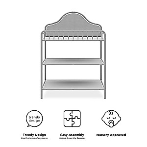 Little Seeds Piper Upholstered Metal Changing Table, Nursery Furniture, Dove Gray
