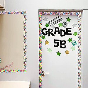 Bulletin Board Border Trim Colorful Removable Blackboard Chalkboard Border Springtime Luau Ocean Borders Stickers for Spring Classroom Office Party Wall Decor (Flower Style, 59 ft in Length)