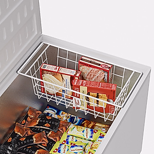 blitzlabs Freezer Organizer Bins Deep Freezer Basket Storage Rack Bins Wire Metal Baskets with Hanging Handles 16.5" 2Packs