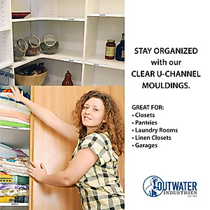 Outwater Plastics Clear 1/2" Rigid Vinyl Plastic U Channel C Channel 72 Inch Lengths (Pack of 18 Pieces, 108 feet Total)