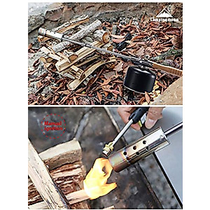 CAMPINGMOON Camping Grill Torch Dual Fuel Head Flame Adjustable for Charcoal Starter with Storage Case MT-3955/I-1010 (Butane + Isobutane)
