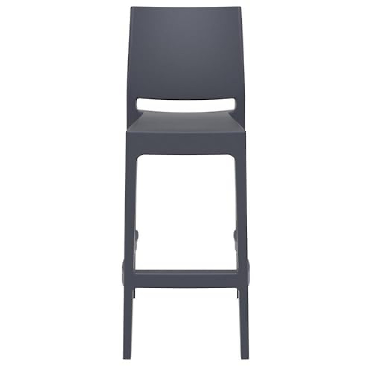 Pemberly Row 29.5" Resin Barstool in Dark Gray Finish - Set of 2