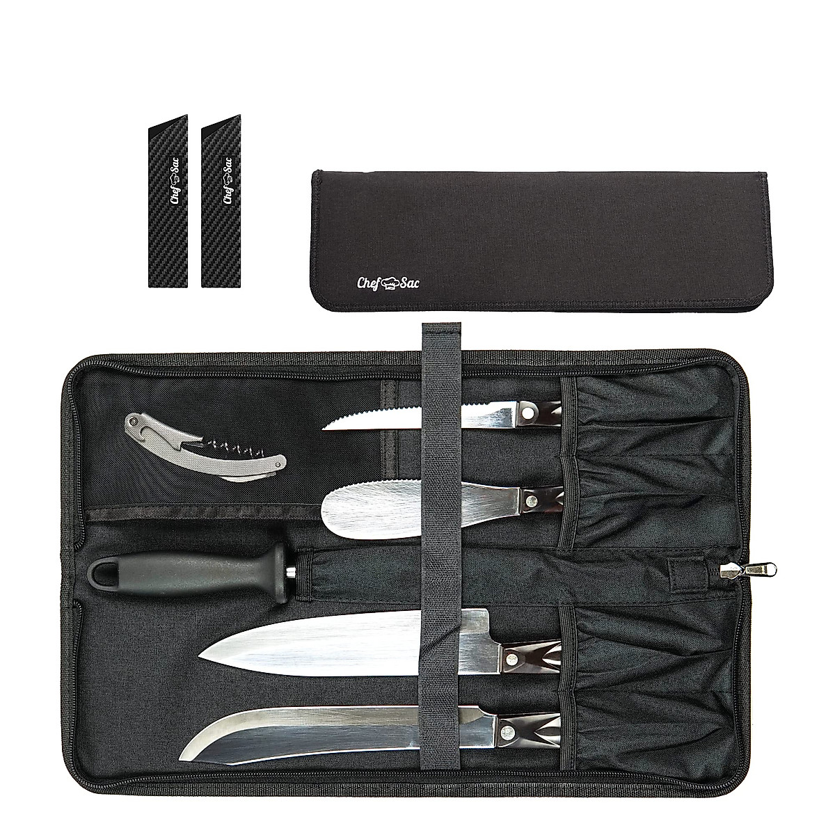 Chef Sac Chef Knife Folder Case Bag with 2-Pack Knife Guards (8.5") Included