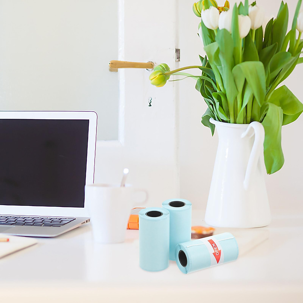 Lurrose 3 Rolls Product Labels Product Tags Tag Printer Paper Label Stickers Printer Tag Stickers Correcting Stickers with Adhesive Applique Printing Paper Accessories Student